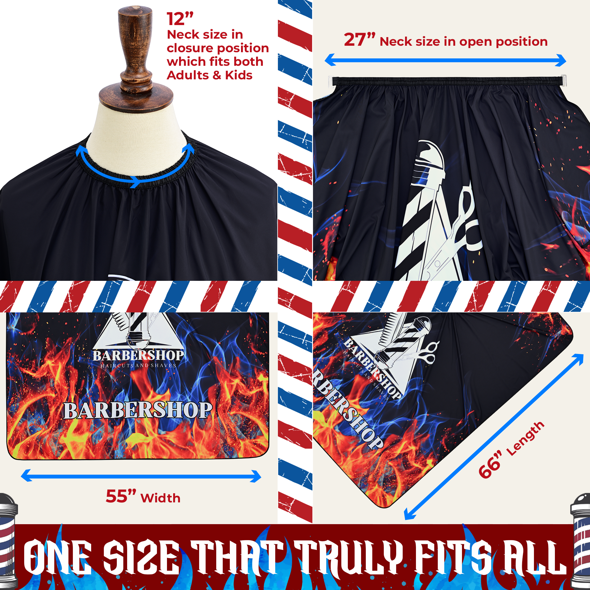 Regale Professional Barber Cape with Flame Design – Regale Barber Supply